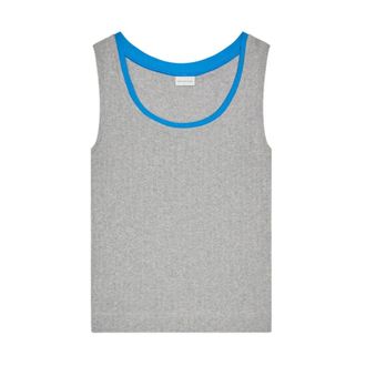 Dries Van Noten Homme, Tops, Gris, Taille: M Canotta traforata