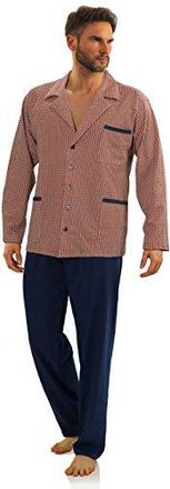 Sesto Senso Pyjama Homme Boutonné Long Coton Sommeil Et Les Vêtements Manches Pantalon Longues 3XL 2385/11