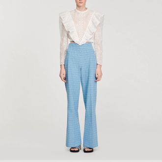 Sandro Top court en broderie anglaise