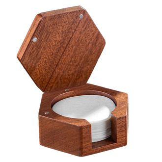 Generic Espresso-Papierfilterhalter - Holzhalter für Espresso-Filter, rustikaler Bauernhof-Kaffeefilterpapierhalter, 51 mm, 53 mm, 58 mm, für Bäckerei, Esszim