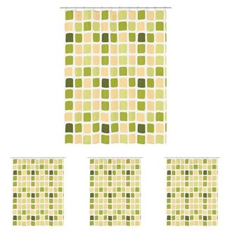 Kleine Wolke Duschvorhang Sonny ; Farbe Alge ;Gr&ouml;&szlig;e 180x200 cm (Packung mit 4)