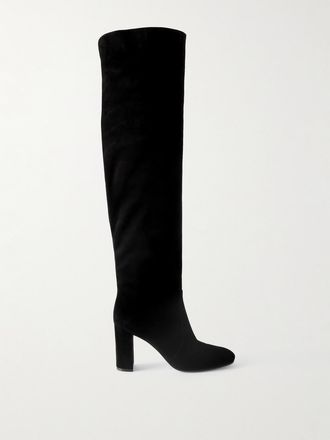 Gianvito Rossi 85 Overknees Aus Veloursleder - Schwarz