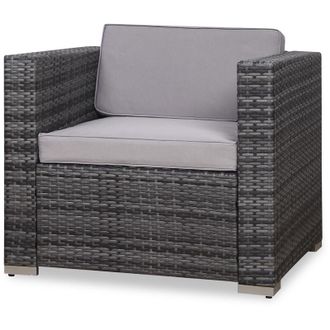 SVITA Rattan Sessel Erg&auml;nzung Zubeh&ouml;r Polyrattan Couch California Lugano grau - Svita