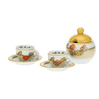 Thun Set 2 Tassen Kaffee und Zuckerdose Country
