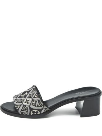 Louis Vuitton sandales mules 1854 40 en toile jacquard (6 cm) - Noir