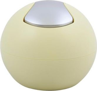 Spirella Kosmetikeimer 1 Liter Abfalleimer Schwingdeckeleimer Tischabfalleimer Bowl Gelb matt, Kunststoff, Jaune Mat