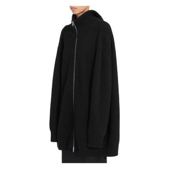 Maison Margiela Geripptes Strick-Cardigan-Kleid - - Knitwear - Damen - Schwarzk - M