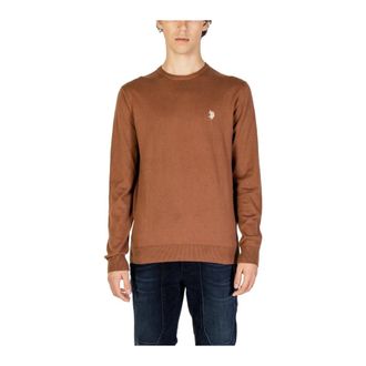 U.S.Polo Association Rundhals-Kaschmir-Baumwollstrickware - - Knitwear - Herren - Braun - 2XL