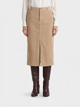 Isabel Marant Jupe midi crayon en velours c&ocirc;tel&eacute; avec fente avant
