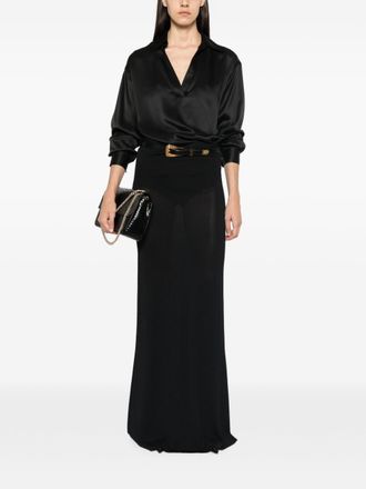Tom Ford Womens Silk Blouse Black Blouses Shirt