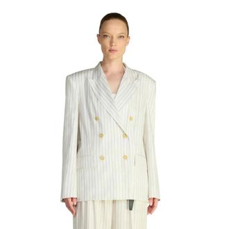 Erika Cavallini Semi Couture Femme, Vestes, Beige, Taille: 40 FR Veste Crois&eacute;e