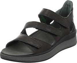 Think Damen MEGGIE chromfrei gegerbte nachhaltige Sandale, SCHWARZ 0000