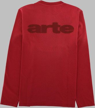 Arte Logo-Embroidered Cotton Long-Sleeve T-Shirt - Red