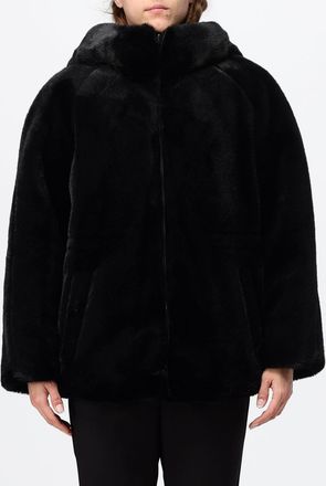Emporio Armani Wendejacke aus Kunstpelz mit Kapuze und Eagle-Logo