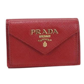 Prada Portefeuille Tri-fold Pre-owned - Femme - Pre-owned - Rouge - Taille: ONE Size