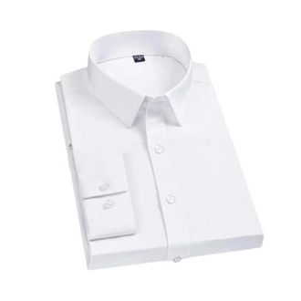 Generic Chemise &eacute;lastique &agrave; manches longues pour homme, coupe ajust&eacute;e, couleur unie, pour le bureau, Jd-3009, 3XL