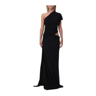 Dsquared2 Robe &Eacute;l&eacute;gante &agrave; Drap&eacute; Une &Eacute;paule - Femme - Robes - Noir - Taille: 38 FR