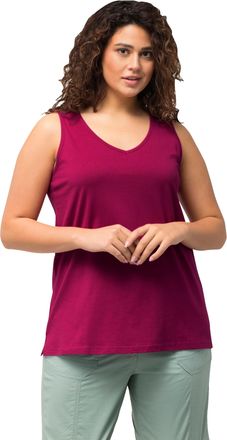 Ulla Popken Damen Feminines Top mit V-neck T-Shirt, magnolienrot, 58-60