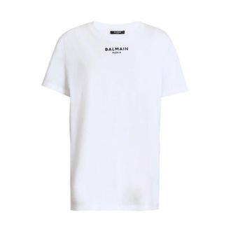 Balmain Cotton Logo T-Shirt - - Tops - Damen - Wei&szlig; - XS