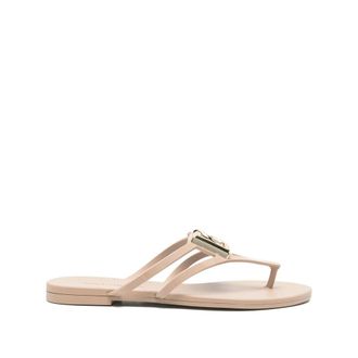 Dolce & Gabbana Femme, Chaussures, Beige, Taille: 37 EU Rubber Flip Flops