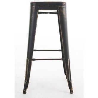 Clp Ensemble de 2 pcs de selles dans un style industriel en m&eacute;tal sans couleurs arri&egrave;re Couleur : Noir et or