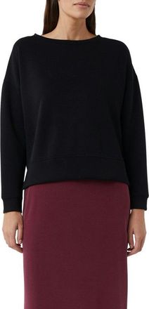 Comma Sweatshirt unifarben, casual, relaxed fit, Materialmix, Rundhals