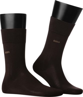 HUGO BOSS Herren Socken braun &Auml;gyptische Baumwolle unifarben
