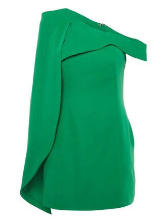 Lavish Alice asymmetric-neckline dress - Gr&uuml;n
