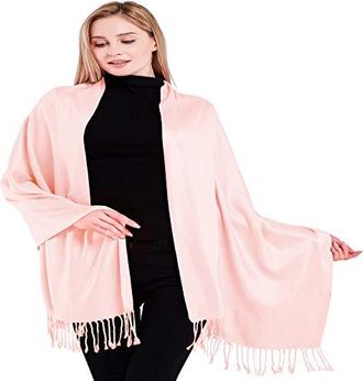 CJ Apparel Bébé Rose Solide Couleur Unie Conception Népalaise Châle écharpe étole Wrap Secondes