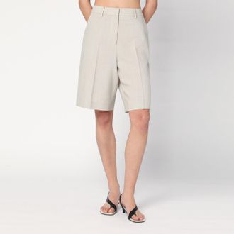 Golden Goose Bermuda in Beige-Melange aus Wollmischung