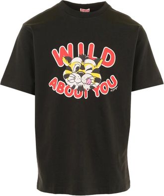 Kenzo Homme, Tops, Noir, Taille: M T-shirt Wild Tiger
