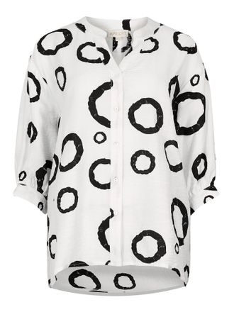 Apricot Abstract Circles Oversized Blouse
