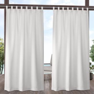Exclusive Home Cabana Solid Vorhang f&uuml;r Innen- und Au&szlig;enbereich, Lichtfilterung, Klettverschluss, 137,2 x 274,3 cm, Vanillefarben