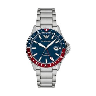 Emporio Armani World Explorer GMT Dual Time Uhr - - Accessories - Herren - Blau - ONE SIZE