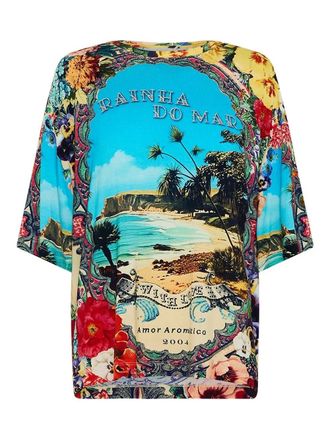 Camilla t-shirt Bathing Bombshell - Bleu