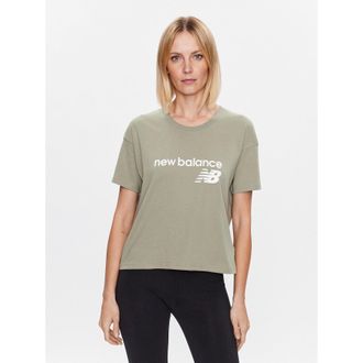 New Balance T-Shirt Stacked WT03805 Gr&uuml;n Relaxed Fit