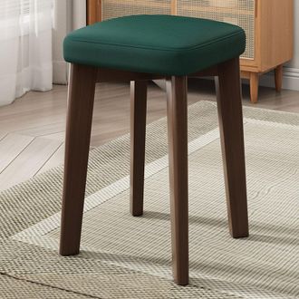 Generic Hocker mit Holzfüßen,Schminkhocker,Barhocker,Küchenhocker,Quadratisch,Gepolstert,Rückenfrei,für Schlafzimmer Wohnzimmer Bar(A2)