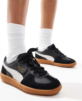 Puma Palermo - Leder-Sneaker in Schwarz