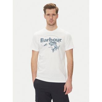 Barbour T-Shirt Lydd MTS1396WH11 Wei&szlig; Tailored Fit