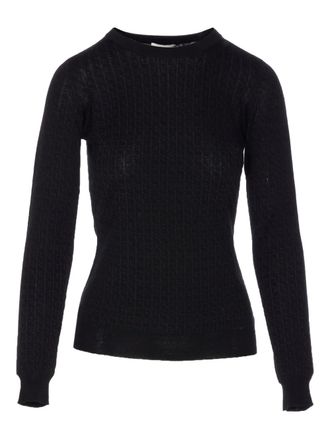 Elisabetta Franchi pull à motif monogrammé - Noir