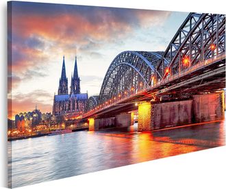 Islandburner Prime Bild auf Leinwand Kölner Dom - Leinwand Bild Köln in verschiedenen Formaten für Wohnzimmer, Schlafzimmer oder Küche - Le