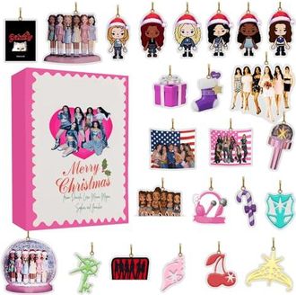 Generic Calendrier de lAvent KATSEYE 2025-24 jours - Produits dérivés KATSEYE - Calendrier de lAvent - 24 décorations de Noël en acrylique pour les fans A03