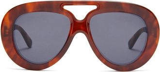 Loewe Femme, Accessoires, Brun, Taille: ONE Size Curvy Lunettes de soleil
