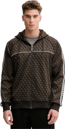 Guess Homme, Sweatshirts et sweats &agrave; capuche, Brun, Taille: 2XL SweaT-shirt &agrave; capuche en maille &agrave; motif