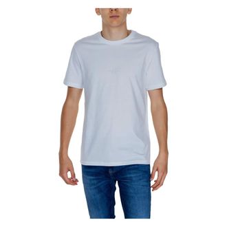 Guess Homme, Tops, Blanc, Taille: M Tee-Shirt Blanc en Coton &agrave; Manches Courtes
