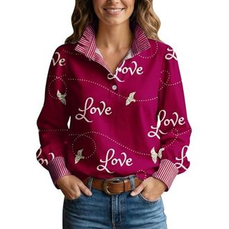 Generic 2026 Chemise Saint-Valentin Femme Fashion Manches Longues Pull-Over Col Rond Couleur Unie Top Haut Outdoor Grandes Tailles Vetement pour Automne Hiver