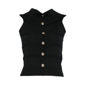 Liu Jo Femme, Tops, Noir, Taille: 44 FR Haut en maille &agrave; col Bardot