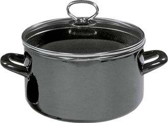 Kr&uuml;ger Kr&uuml;ger Fleischtopf Brillant 20 cm, mit Glasdeckel, emaill