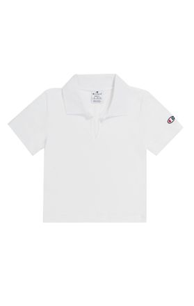 Champion Damen Legacy Icons Tonal Logo W-Soft Cotton 1x1 Rib Crop Slim Tank S/L Polohemd, Wei&szlig;, Medium