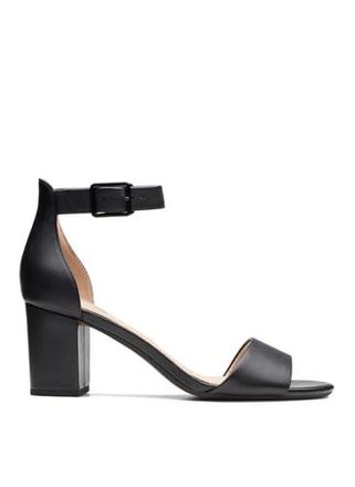 Clarks Deva Mae, Escarpins bride cheville Femme, Noir (Black Leather), 40 EU